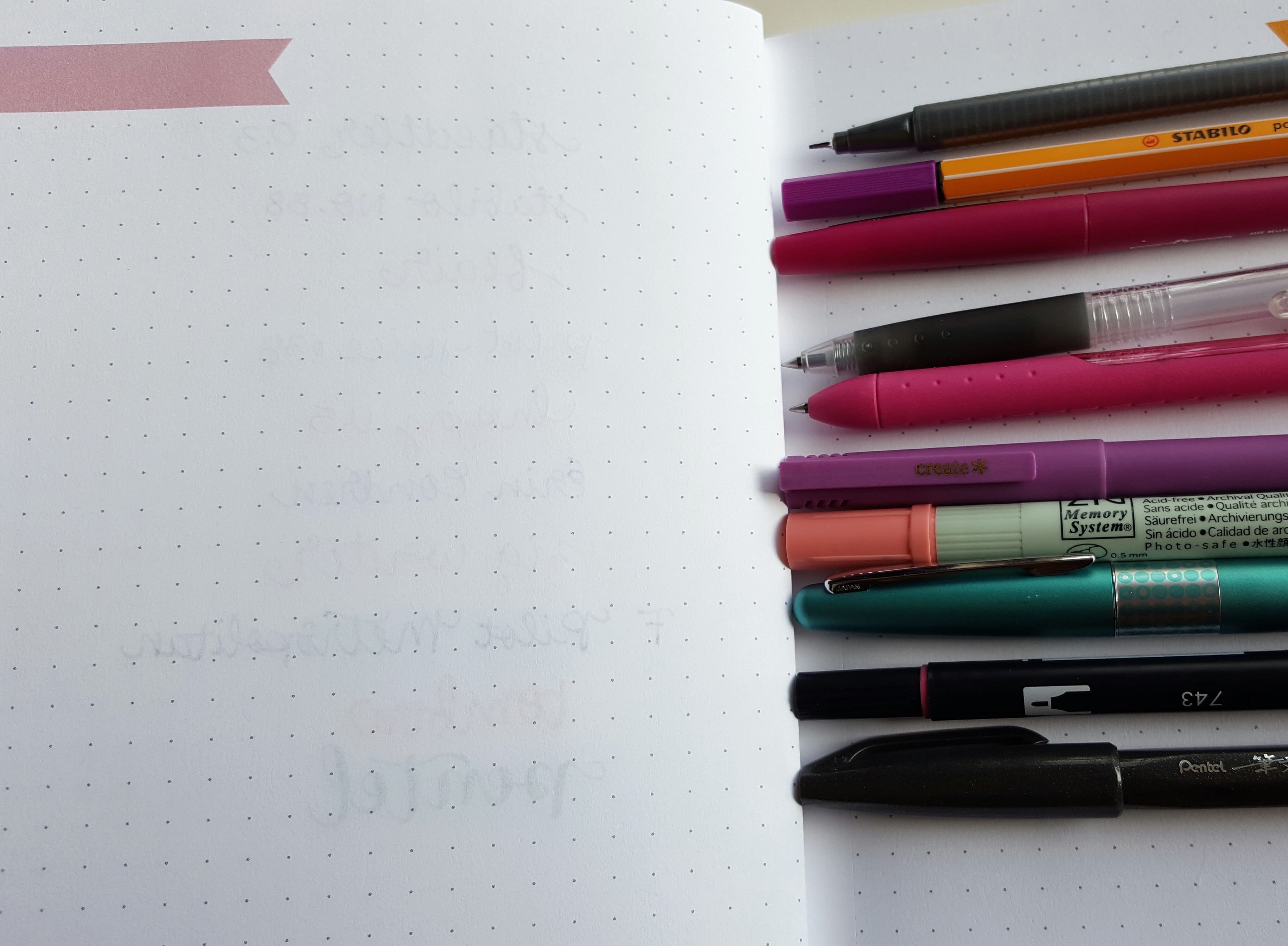 erin condren notebook bullet journal pen test 2 – Pretty Prints & Paper